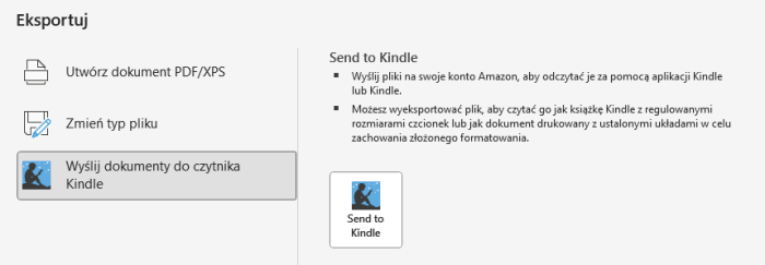 Jak działa funkcja Send To Kindle for Microsoft Word? Przetestowałem ...